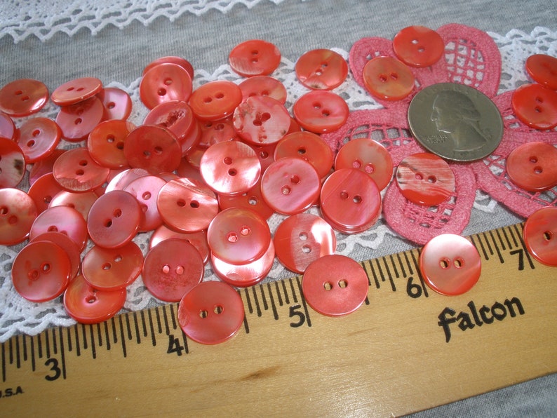14MM Bright Pink Trocas Shell Buttons 22L 9/16" MOP Sewing 2 Hole Sew ...