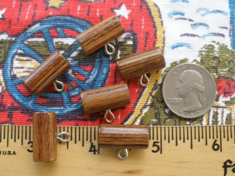 19MM Polished Wood Barrel Toggle Coat Buttons Maple Cherry Brown 3/4 ...