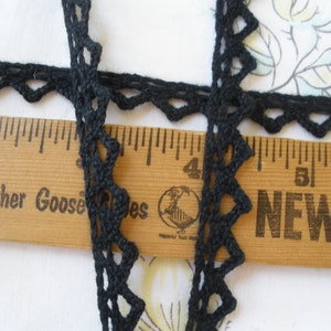 Black Crochet Chevron Cotton Lace Trim 7/16" 11MM Wide Cluny Lace Ric ...
