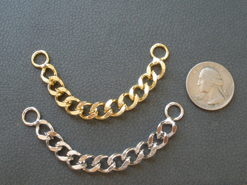 Coat Chain Hanging Loop Finding Silver or Gold Color Metal 3.75" to 4 ...