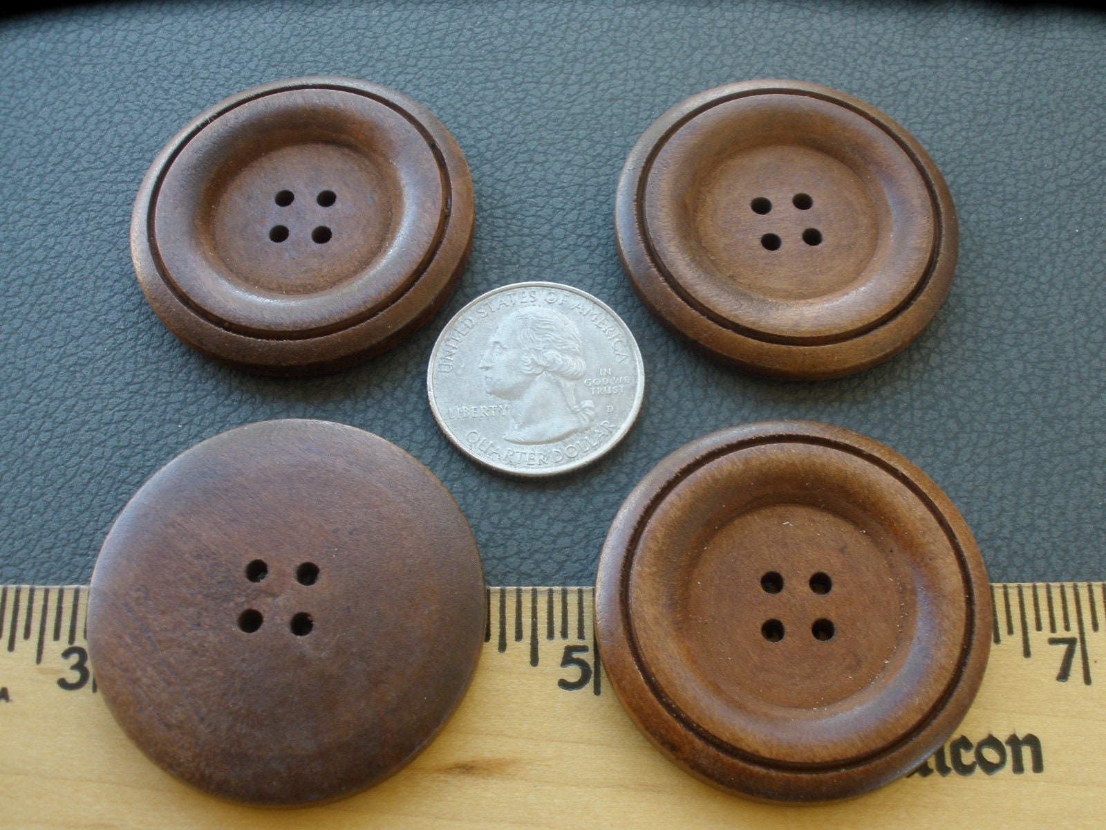 4CM Wood Coat Buttons Extra Large 40MM Medium Stain Wide - Etsy