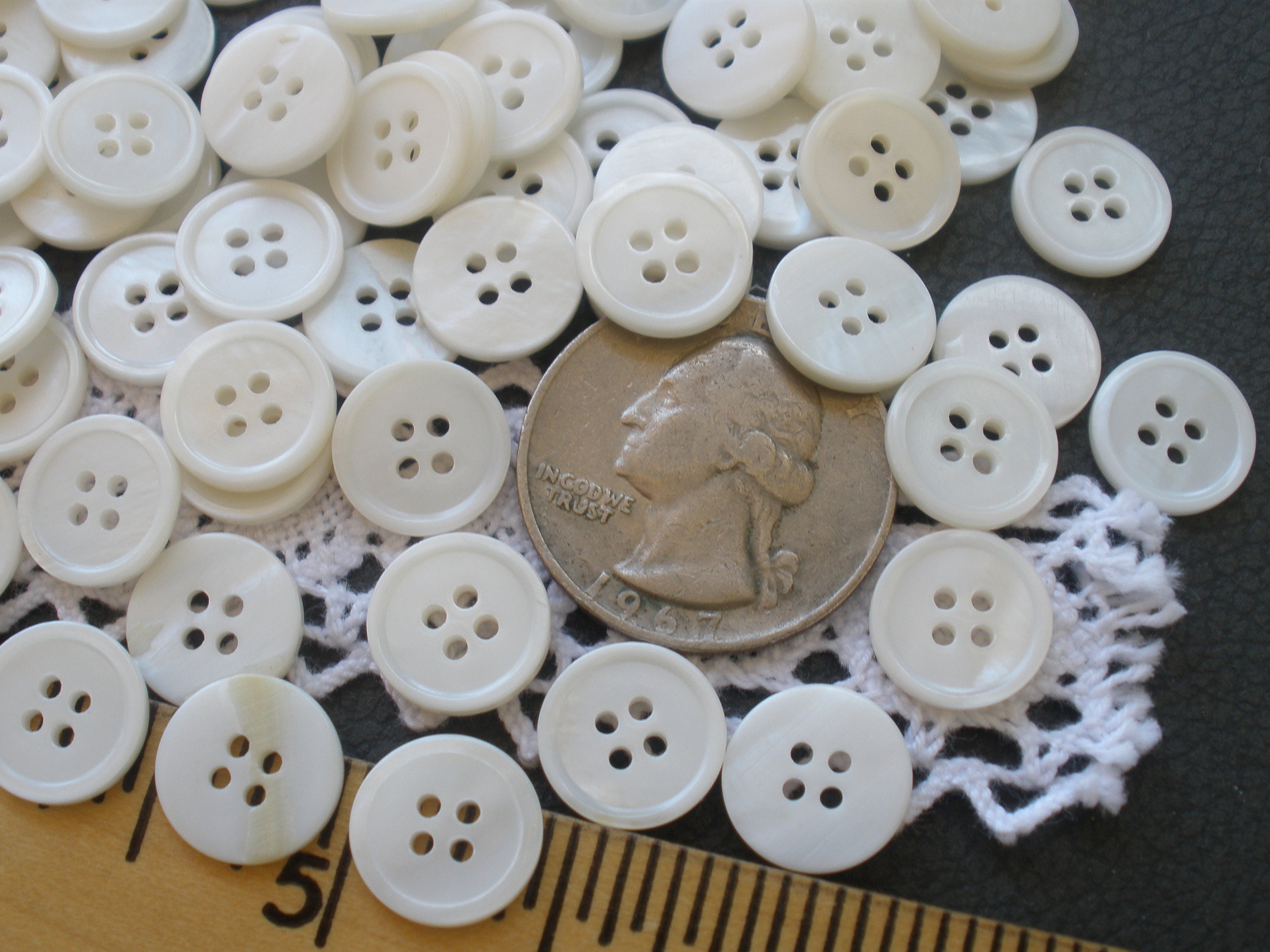 Classic Milk White Real Shell Shirt Buttons 18L 7/16 | Etsy