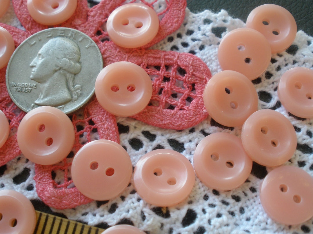 24 Pcs Cool Vintage Matte Light Pink Plastic Buttons 1/2" (13MM) Size ...