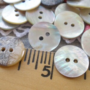 1 Gross 14MM Real Shell Buttons Natural MOP 22L 9/16 Pearly White Akoya ...