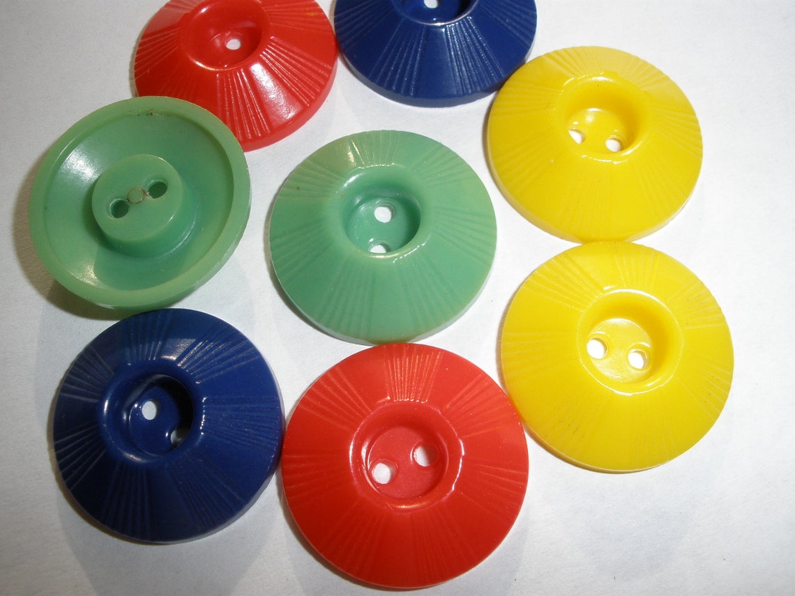 Cool Vintage Inkwell Buttons Red Blue Green Yellow 7/8 | Etsy