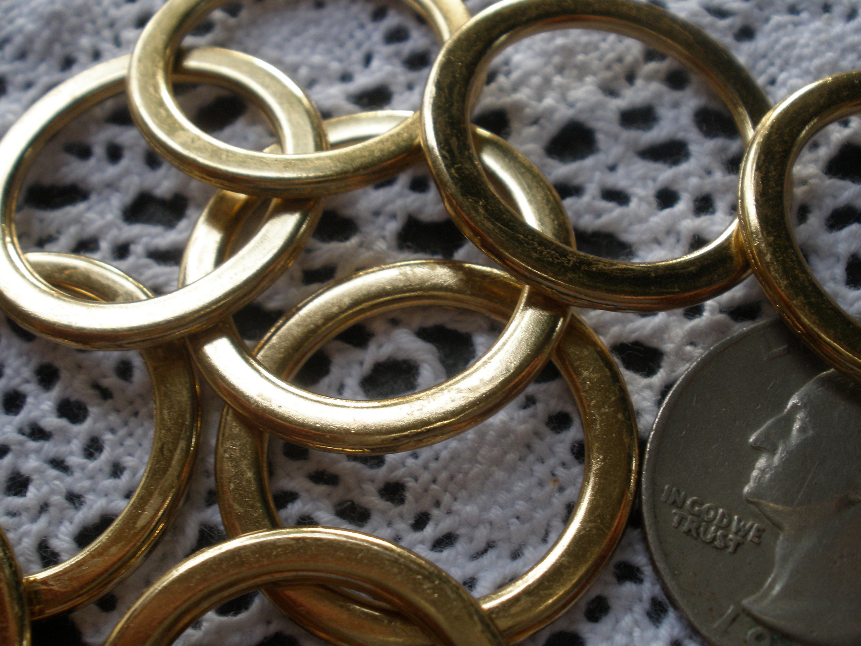 26MM OD / 20MM ID Metal Flat O Rings Light Gold Color Round 1" Buckle 6 ...