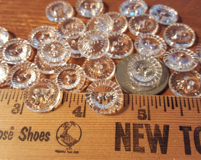 Cool Crystal Cut Clear Buttons 5/8" (15MM 24L) 2 Hole Plastic ...