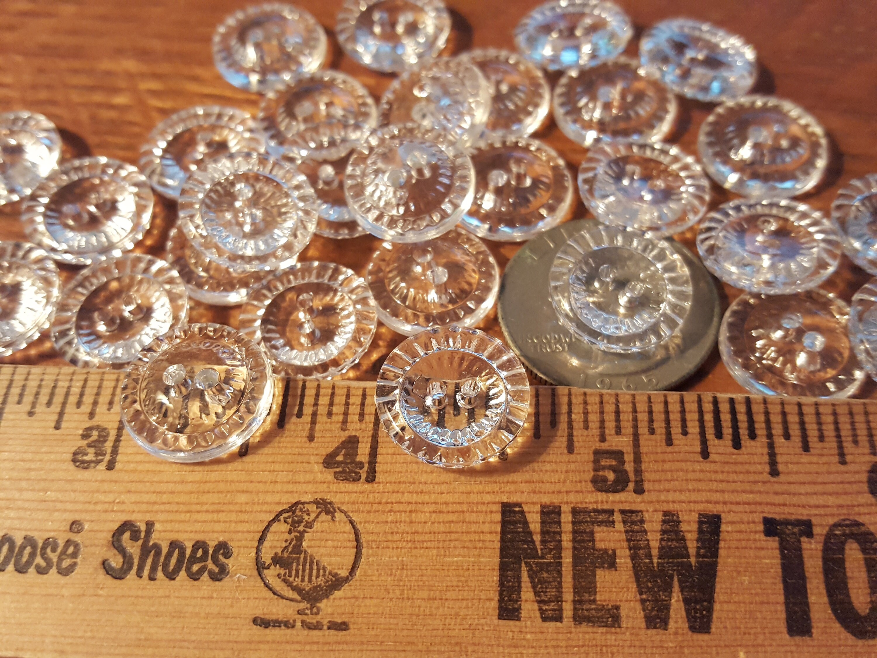 Cool crystal cut clear buttons 5/8 15MM 24L 2 hole | Etsy