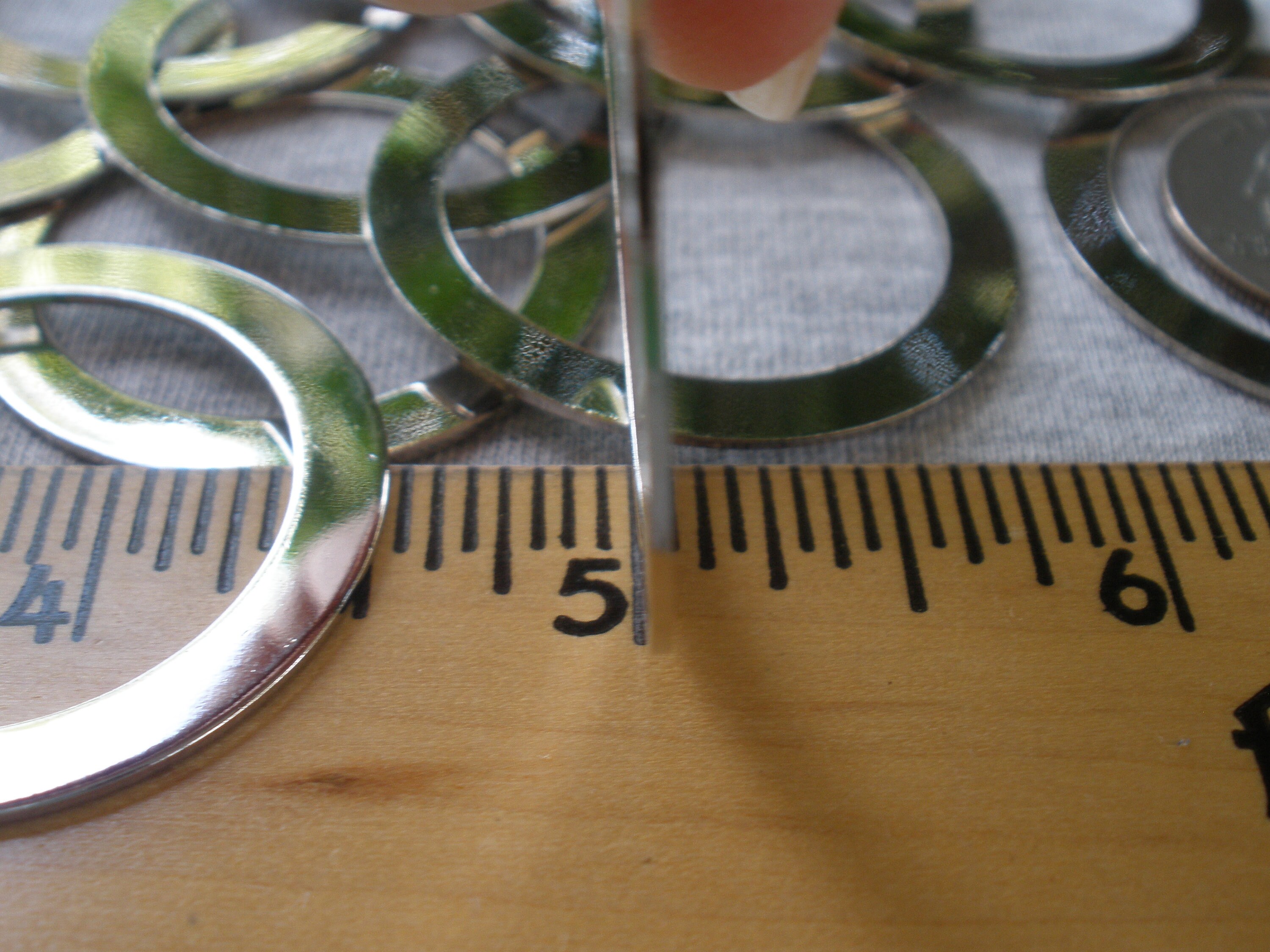 30MM ID / 39MM OD Metal Thin Flat O Rings Nickel Color Round O-ring ...