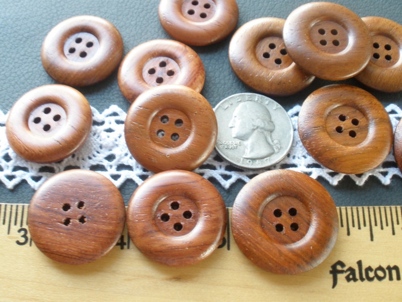 Maple 25MM or 28MM Wooden Sew-on Buttons 1" 40L 1 1/8" 45lwood 4 Hole ...