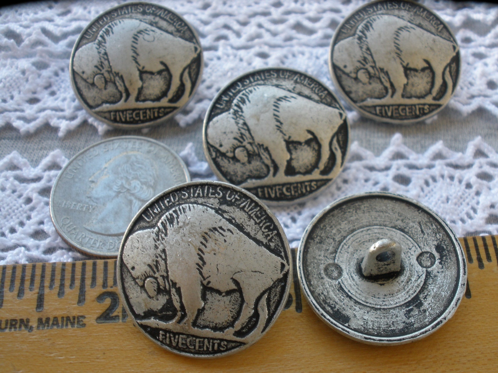 Buffalo Nickel Buttons coin replica metal shank 25MM 1 inch | Etsy