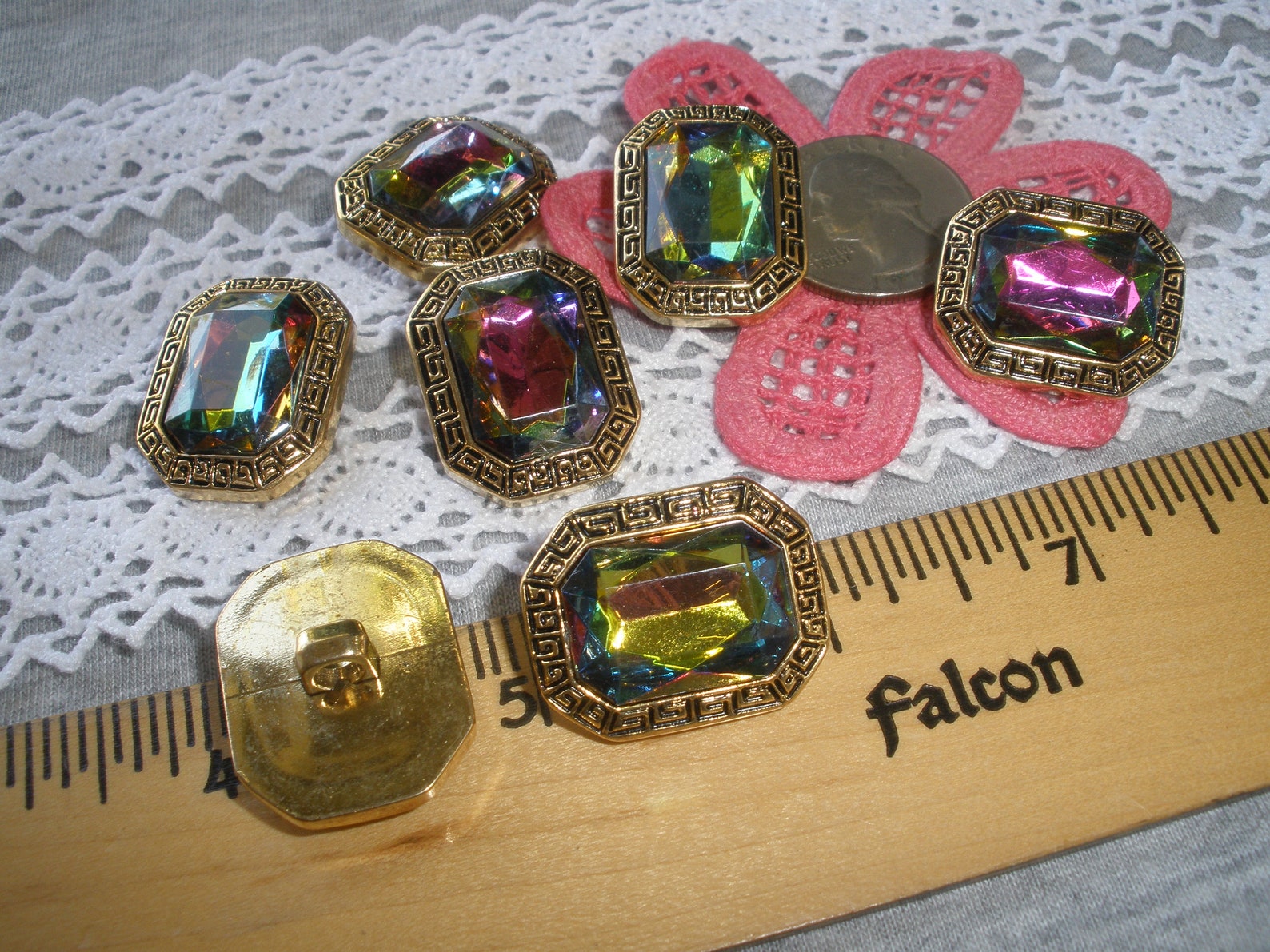 Colorful Gem Shape Rhinestone Gold Plastic Shank Buttons - Etsy