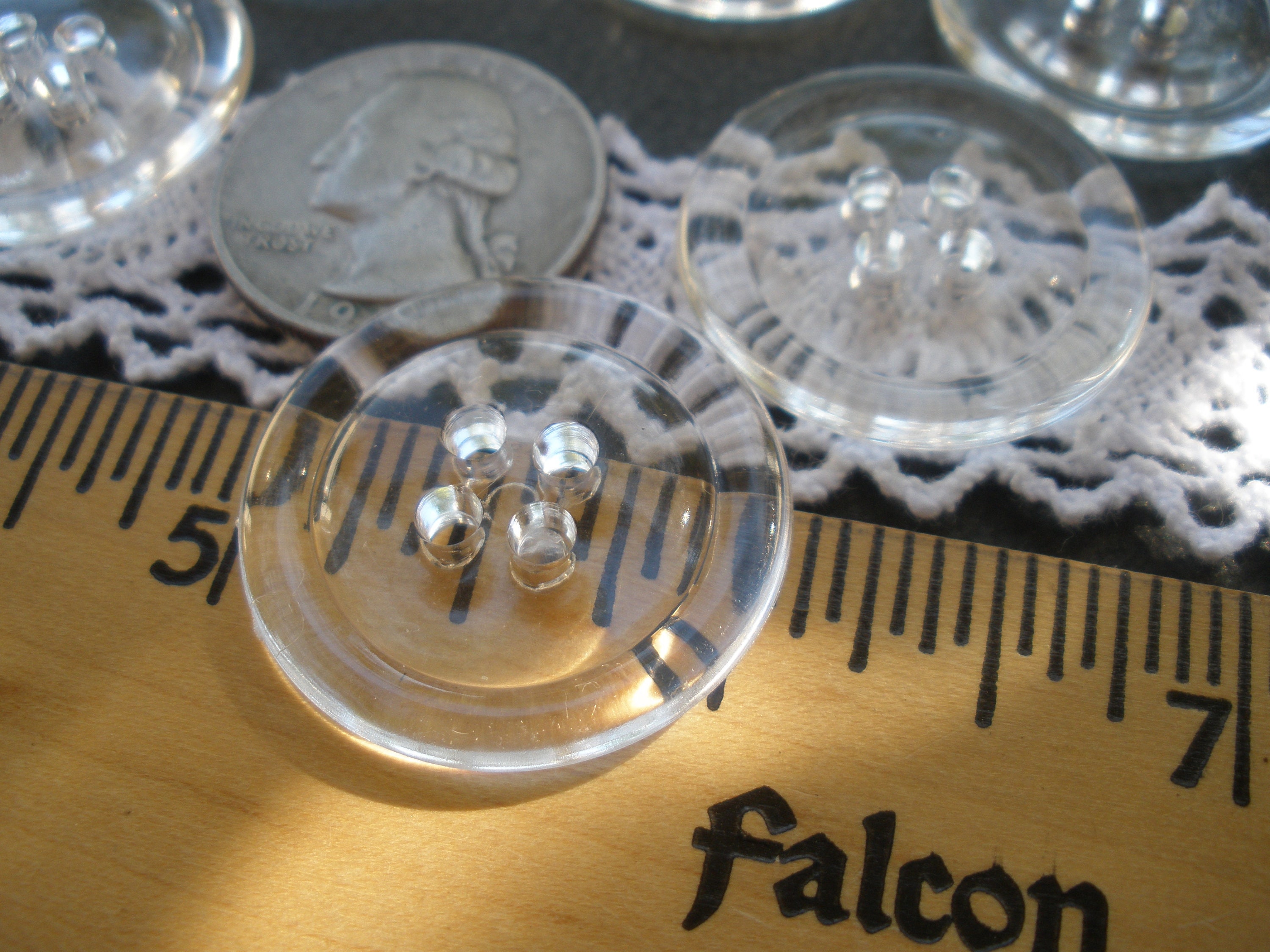 Cool Clear Coat Buttons 1 1/8 28MM 4-hole shiny | Etsy