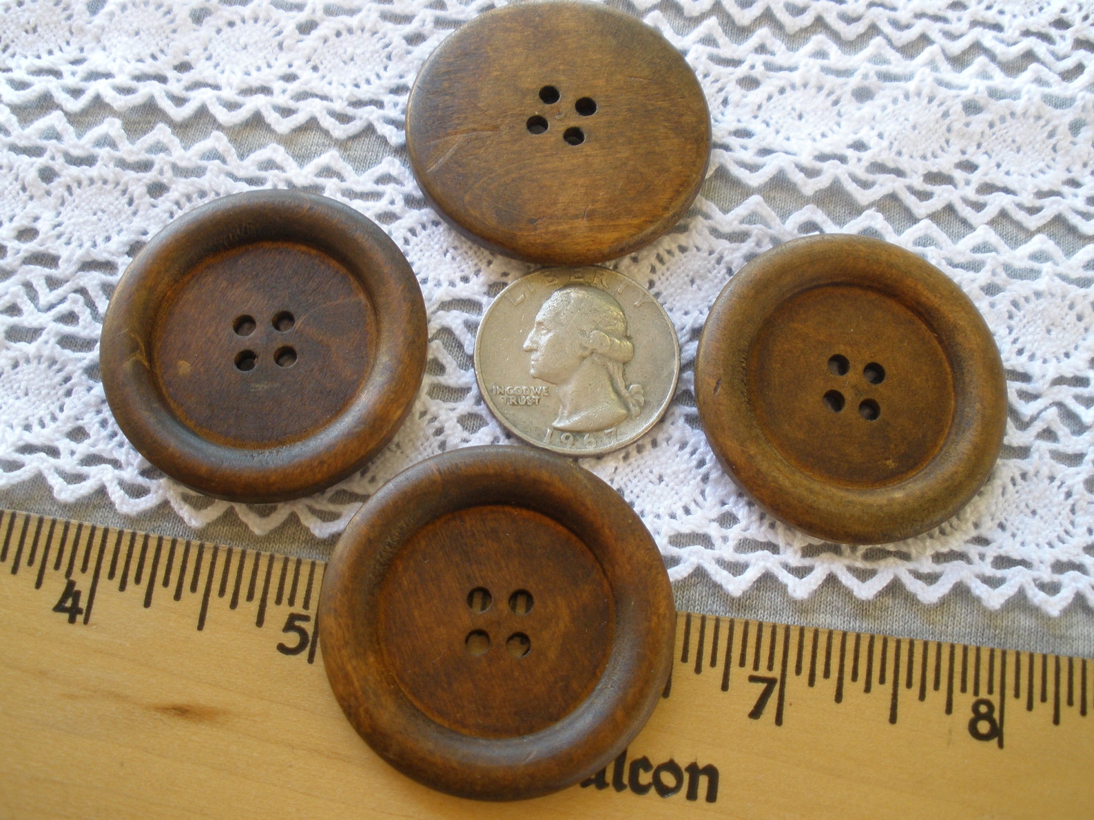 38MM Wood Coat Buttons Extra Large 1.5 60L Medium Stain - Etsy