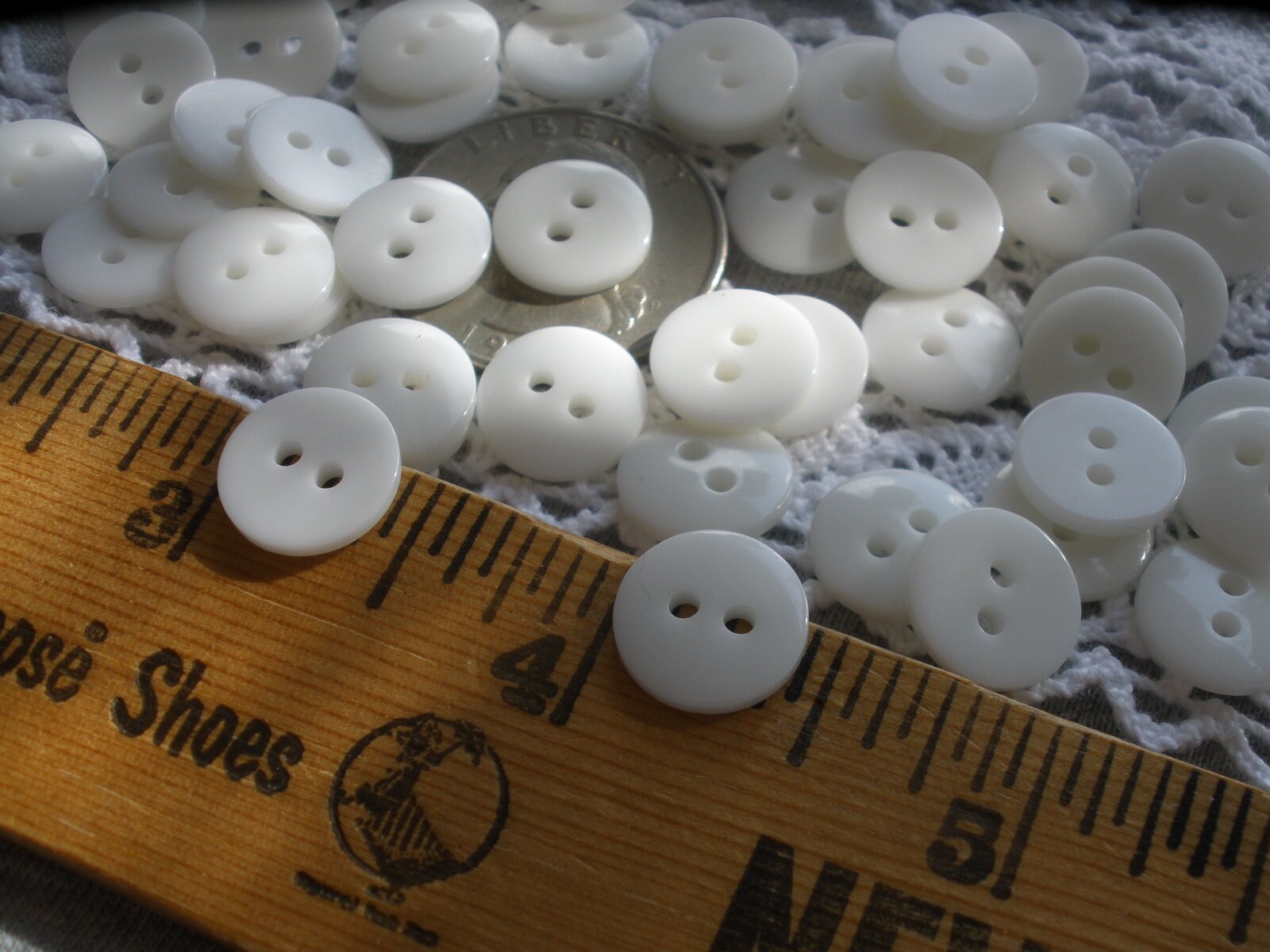 11MM White Buttons 48 Plastic 18L 2-hole 7/16 sew on | Etsy