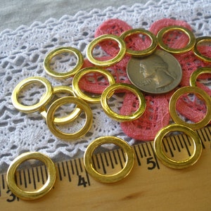 18MM OD / 13MM ID Small Metal Flat Cast O Rings Gold Tone Round 1/2 ...