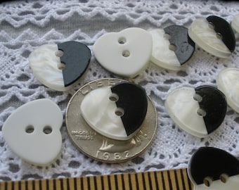 Shiny Black Heart Buttons 16MM 2-hole Sew-on Sewing Crafts Scrapbook ...