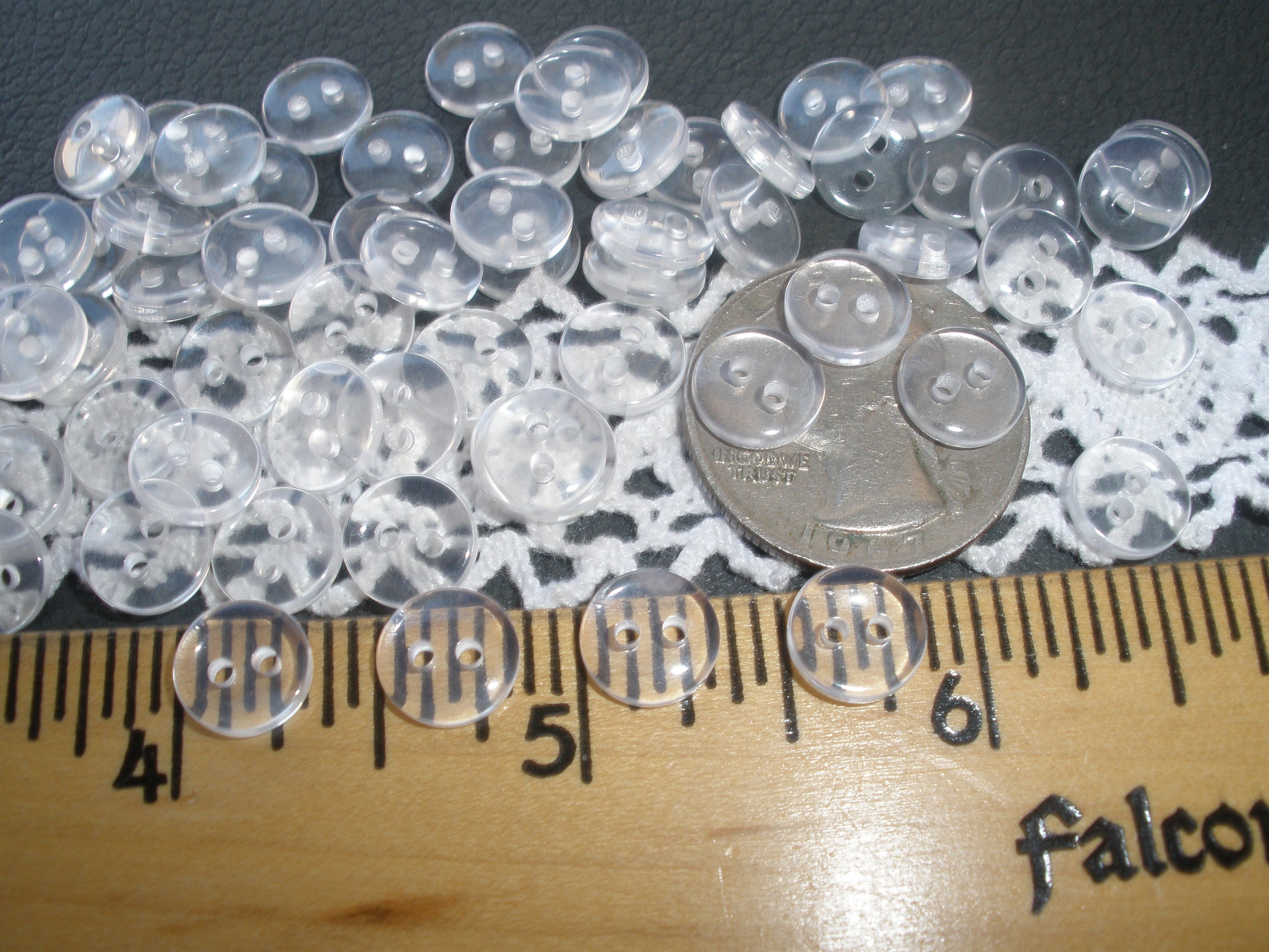 Tiny clear 2-hole Buttons Flatback 24 Plastic 9MM 14L sew-on | Etsy