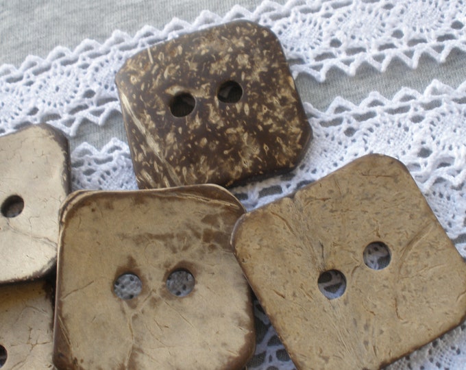 Extra Large 2 Inch Square Coconut Shell Buttons 2 Hole Sew on - Etsy