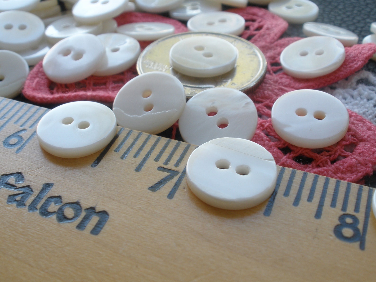 Thick Freshwater Shell MOP Buttons Pearl Milk White 20L 1/2" 13MM 2 ...
