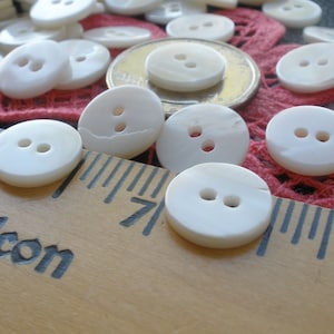Thick Freshwater Shell MOP Buttons Pearl Milk White 20L 1/2" 13MM 2 ...
