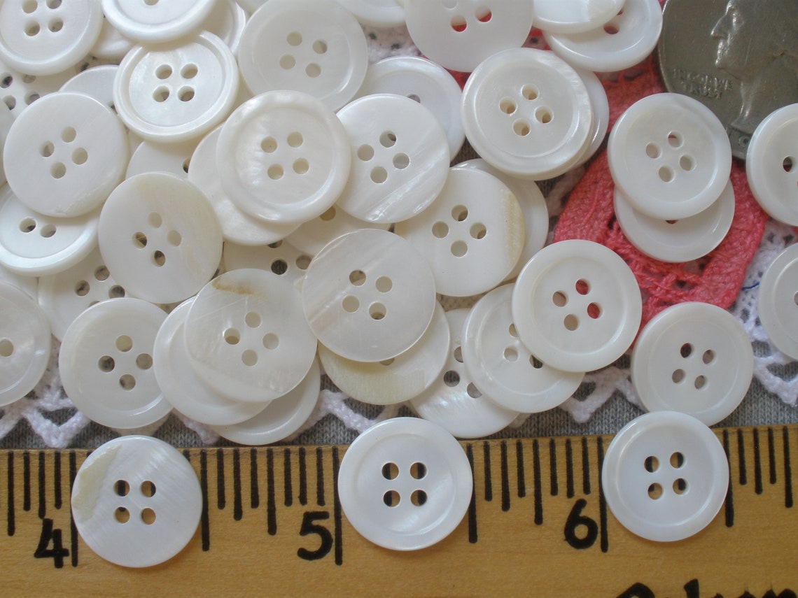 13MM Classic Milk White Real Shell Shirt Buttons 1/2 20L - Etsy