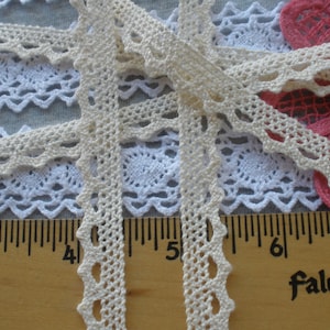 Ecru Cotton Crochet Chevron Edge Lace Trim 7/16" 11MM Wide Natural ...