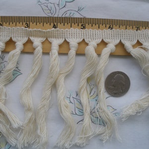 Boho Macrame Fringe Trim 4.5" Cotton Blend Antique White Knotted Fringe ...
