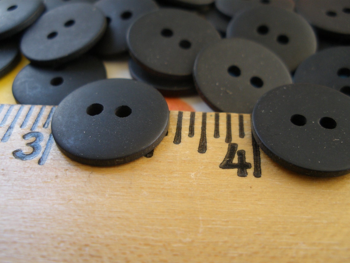 15MM Matte Black Buttons 48 Plastic 5/8" 24L 2-hole Sew on Sewing ...