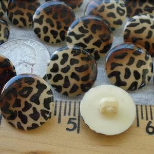 Cheetah Pattern Shank Buttons 24L 28L (5/8" 15MM 11/16" 18mm) Plastic ...