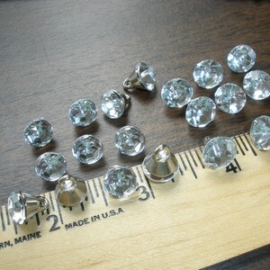 Diamond Cut Acrylic Rhinestone Buttons 9MM or 10mm Faceted Clear ...