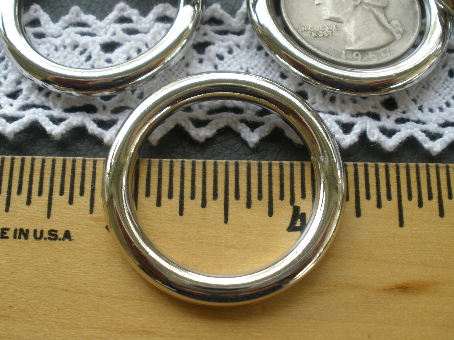25mm ID / 35mm OD Silver Color Plastic O-rings Round 1 Inch Opening 6 ...