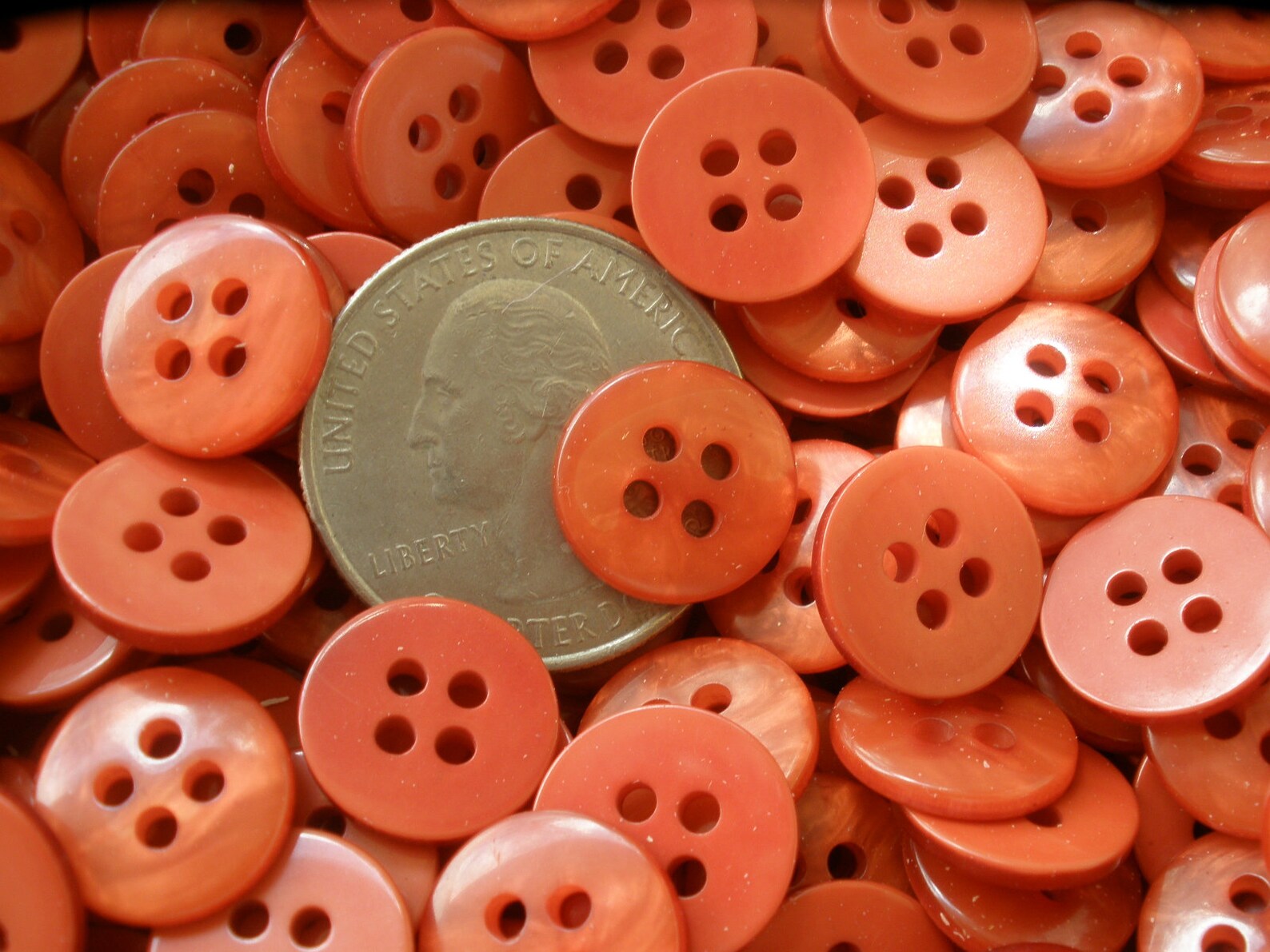 Burnt Orange Buttons Craft Stash Shirt 1/2" (13MM 20L) Pearlized ...