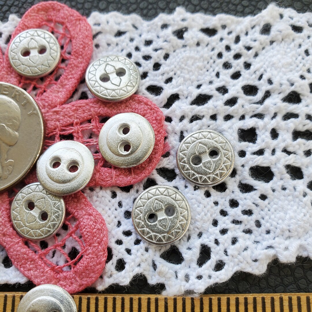 11MM Sawtooth Pattern Metal Buttons Tribal Western Shirt Whitewashed ...