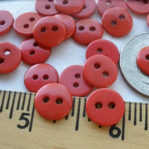 11MM Red Buttons 24 Plastic 18L 2-hole 7/16" Sew on Dolls Paper Paper ...