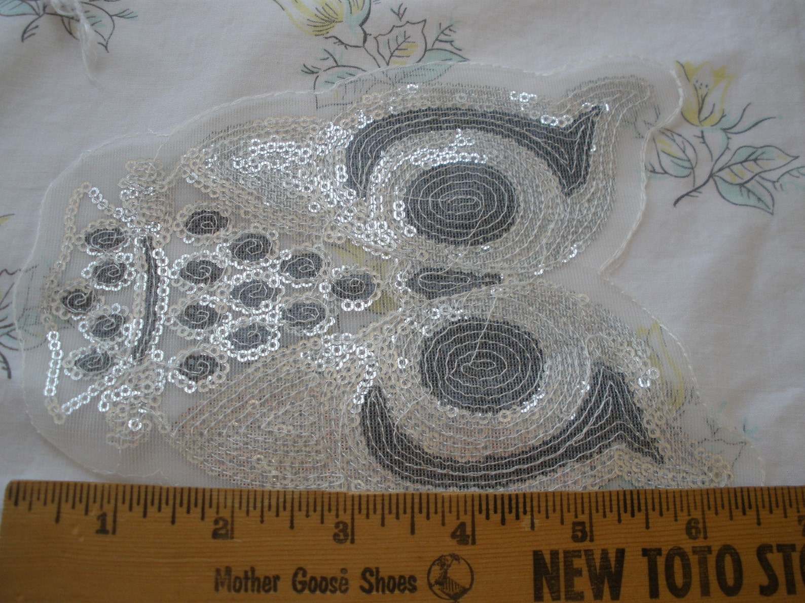 Sequin Owl Applique Embellishment on White Tulle Embellish | Etsy