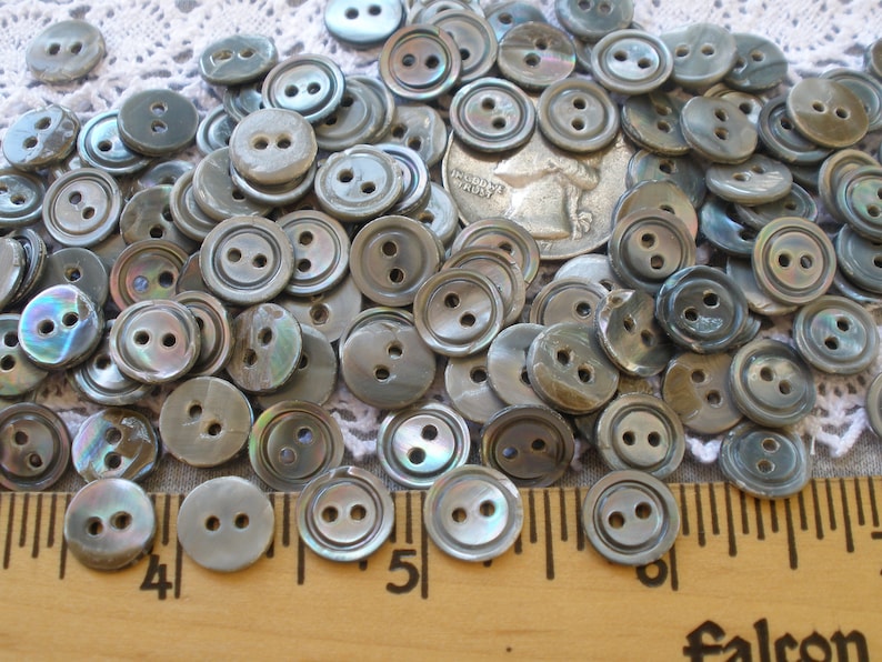 1979 Vintage Gray Smoke Carved MOP Shirt Buttons Size 16L 10MM | Etsy