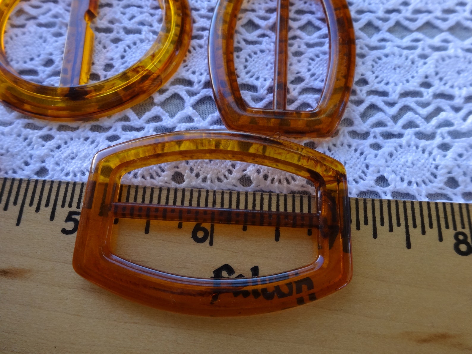 Tortoise Buckle Scarf Slide Round or Square Oval 1.5 Opening Ribbon ...