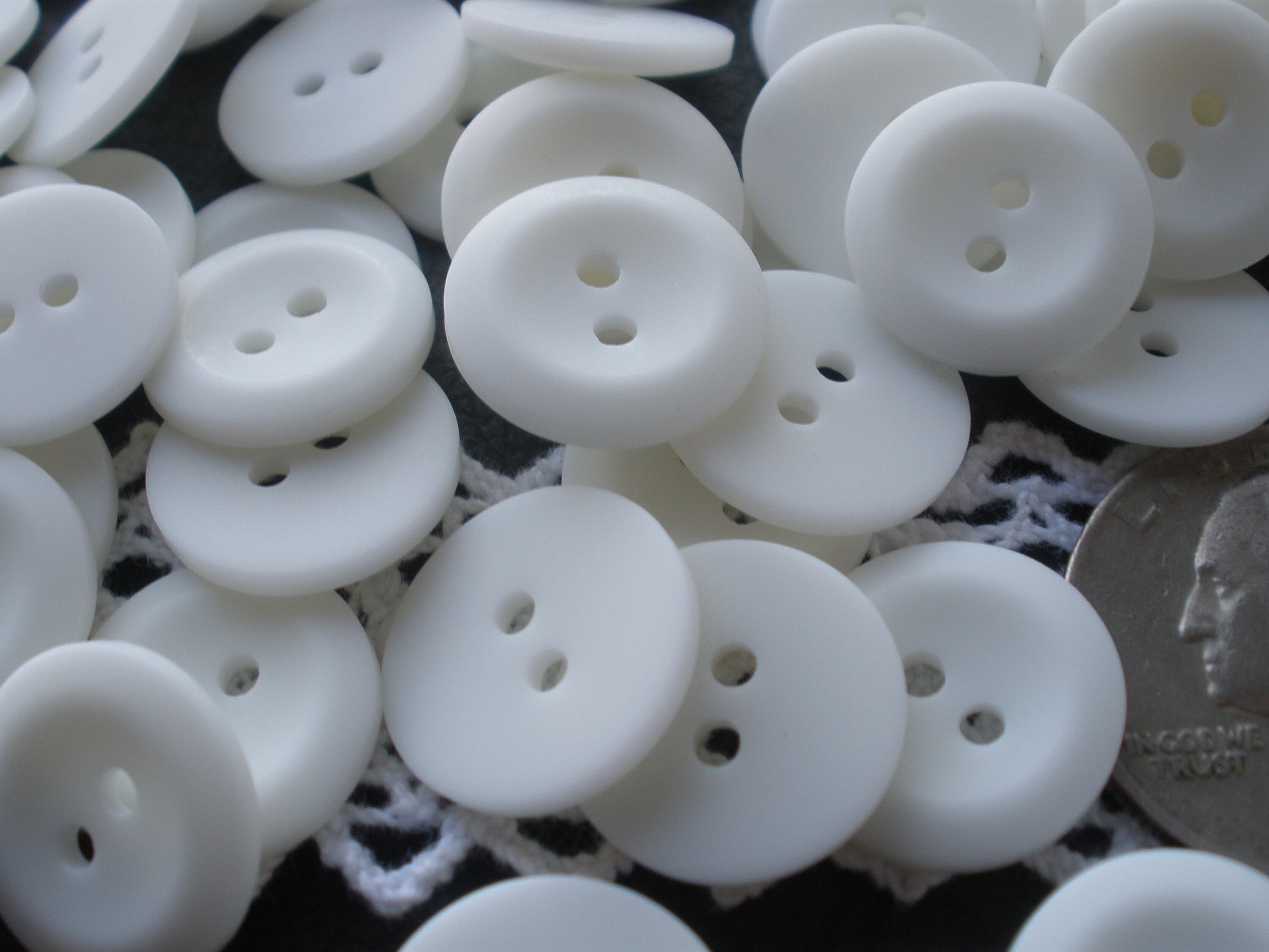 16MM Matte White Plastic Buttons 24L 2-hole sew on 24 pcs | Etsy