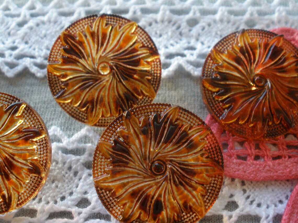 1 Inch Carved Flower Shank Plastic Tortoise Shell Buttons 40L - Etsy