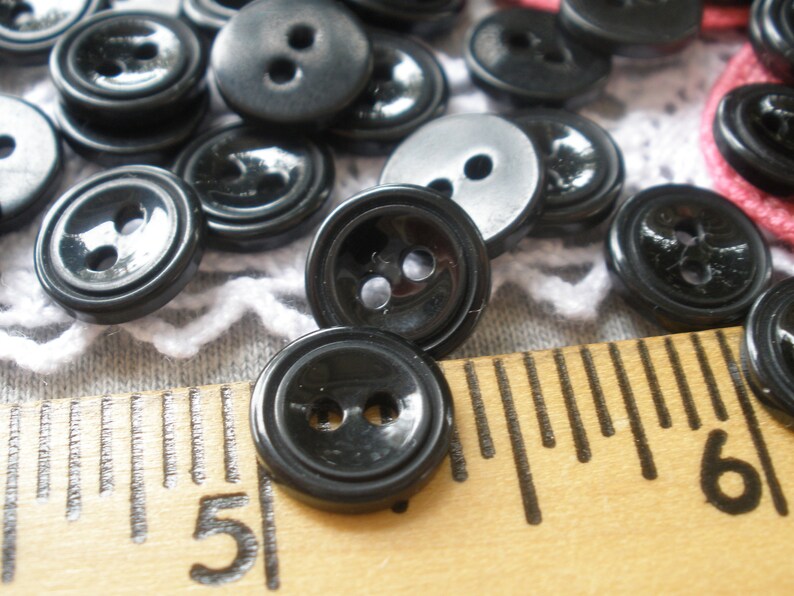 Tiny Shiny Black Buttons Flatback Jewelry Clasp 48 Plastic - Etsy