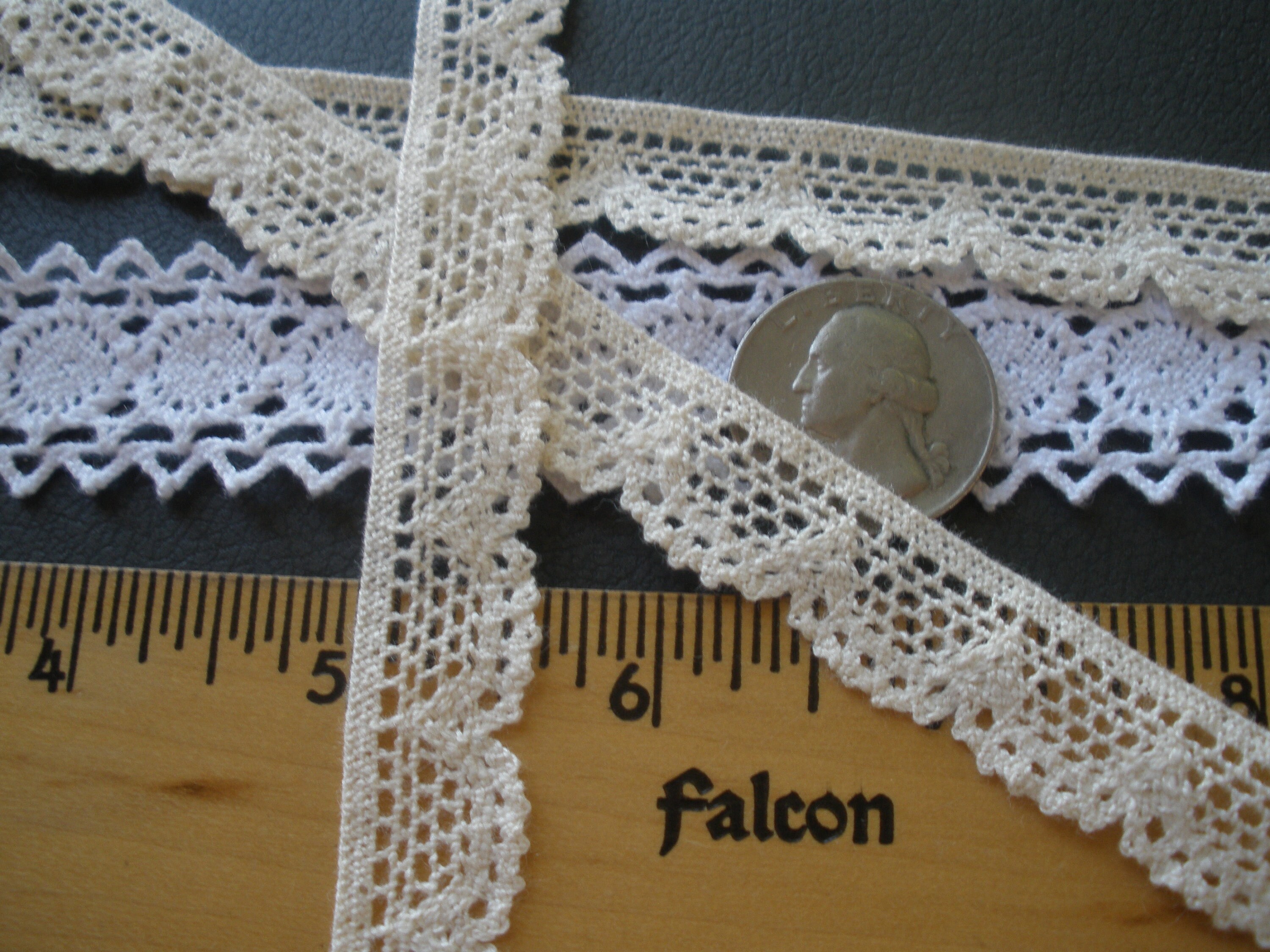 20 Yards 15MM Crochet Look Natural Cotton Filet Lace Trim 5/8" Wide ...