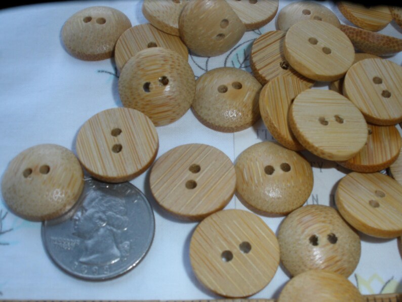 Half Dome Bamboo Wood Buttons 17MM Clear Finish 28L - Etsy