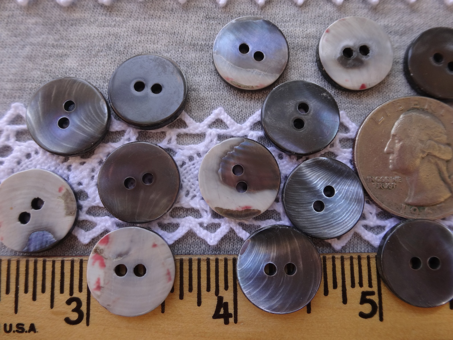 Thick Gray Smoke Trocas Shell Buttons 15mm 23L MOP Sewing 2 - Etsy
