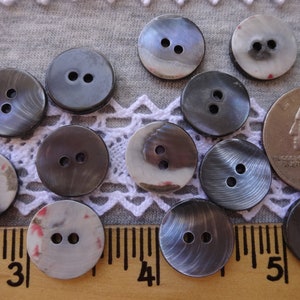 Thick Gray Smoke Trocas Shell Buttons 15mm 23L MOP Sewing 2 Hole Sew on ...