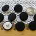 Tuxedo Buttons Black Textured Fabric Cover Buttons 3/4 Cloth Covered ...
