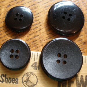 Textured Black Coat Buttons 45L 32L Concave 1 1/8" 13/16" (28mm 20mm ...