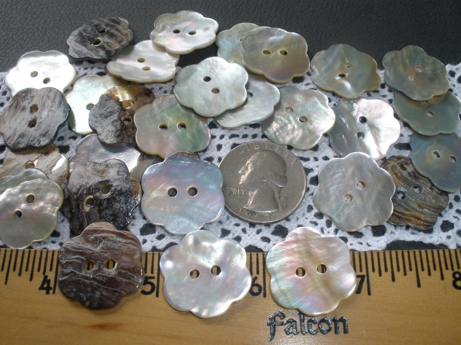 22MM Flower Shape Real MOP Shell Buttons Natural Size 36L 7/8 - Etsy