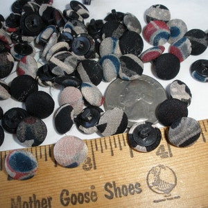 11mm Fabric Cover Buttons Teal Gray & Black 18 Each 7/16 - Etsy