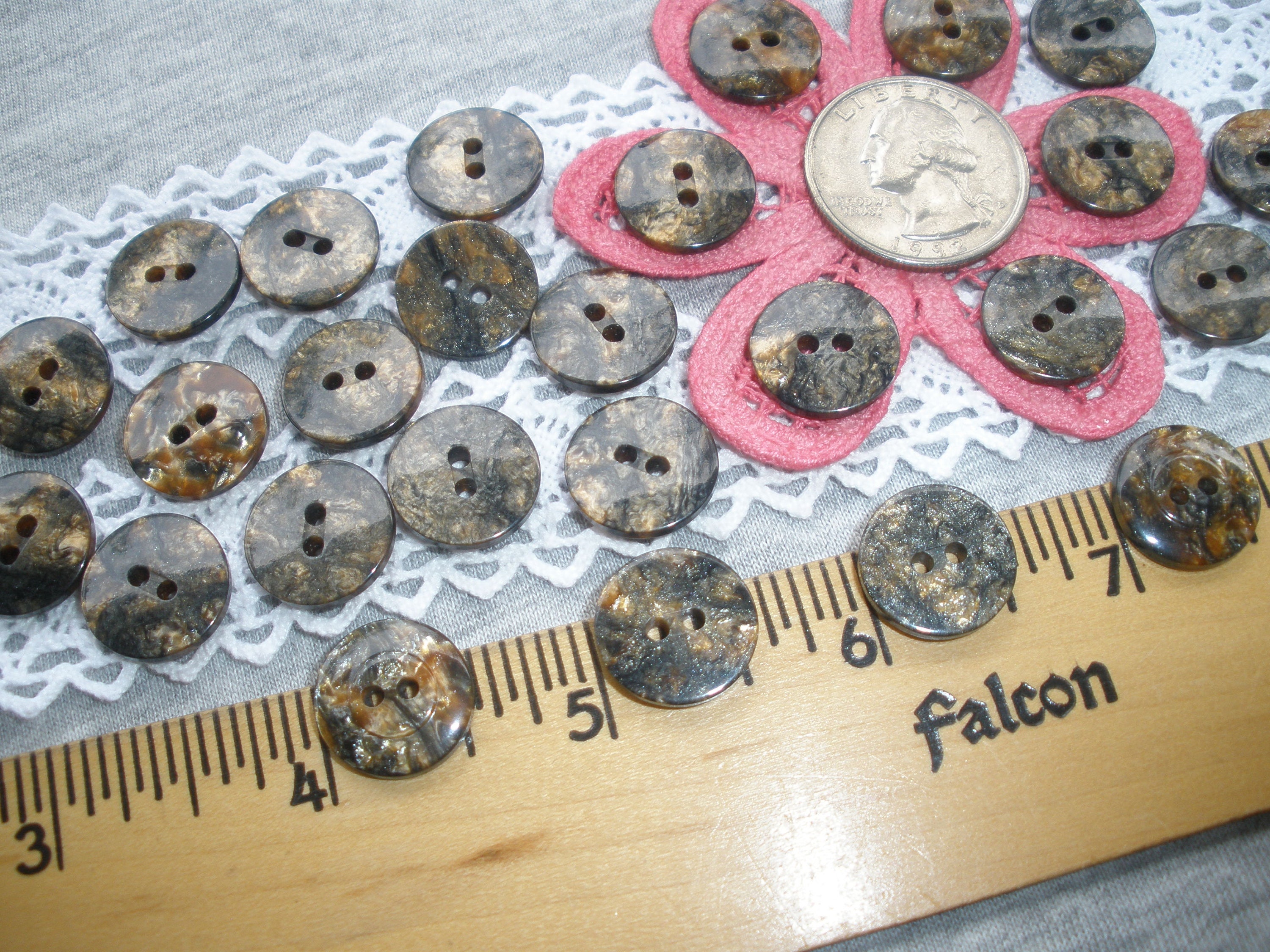 Vintage Gold Foil Buttons Art Deco Iridescent Gold in Black 5/8" (24L ...